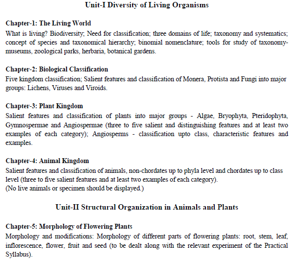 cbse-class-11-biology-syllabus-2019-2020-latest-syllabus-for-biology